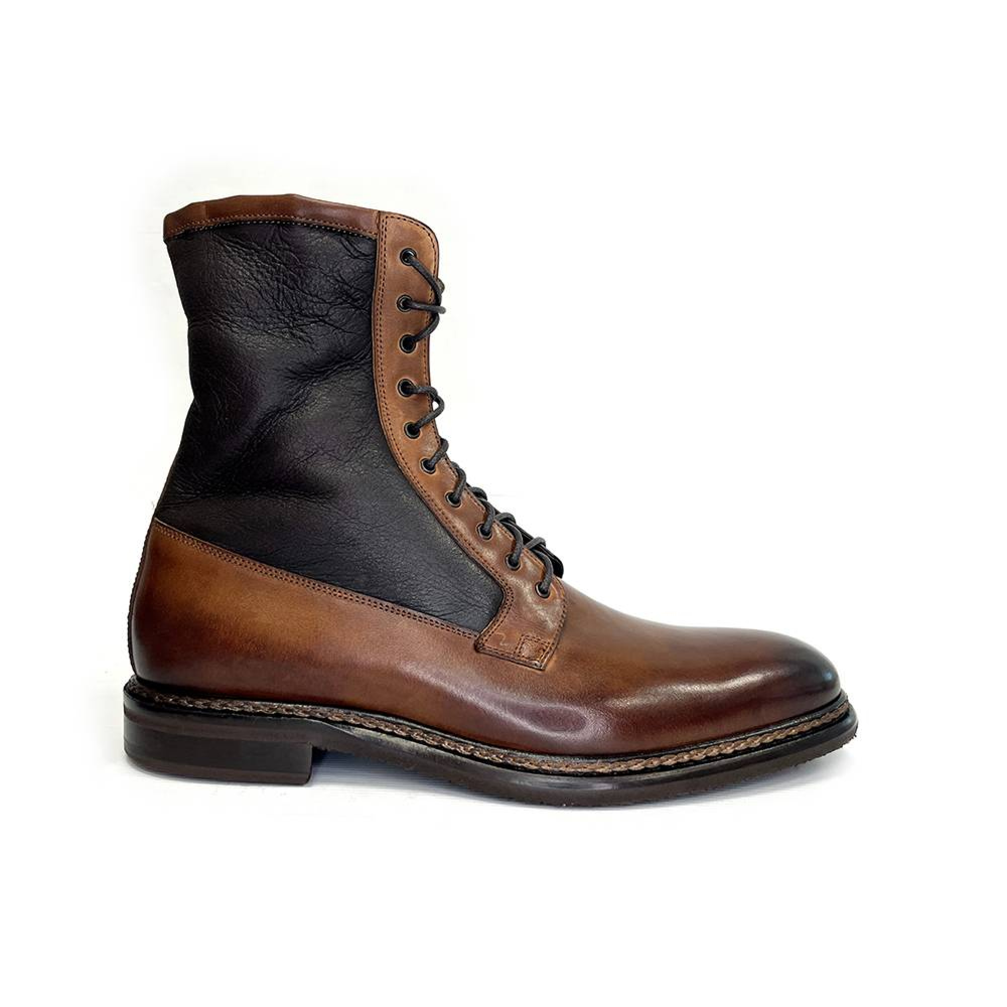 Rafale - chaussures Bottes rangers homme - cuir marron - Maison Hardrige