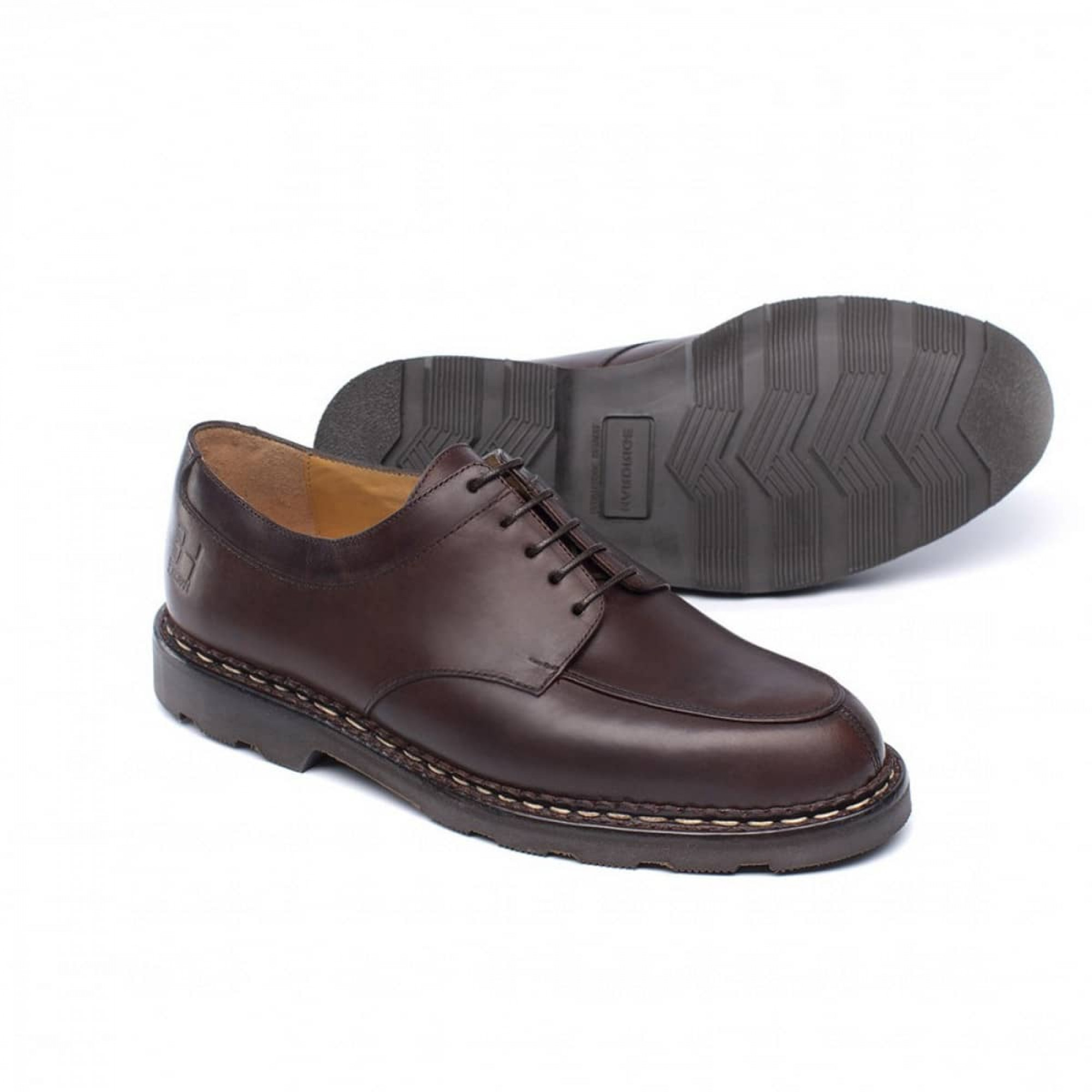 Gerald - Chaussures derbies demi-chasse - cuir Marron - cousu norvégien
