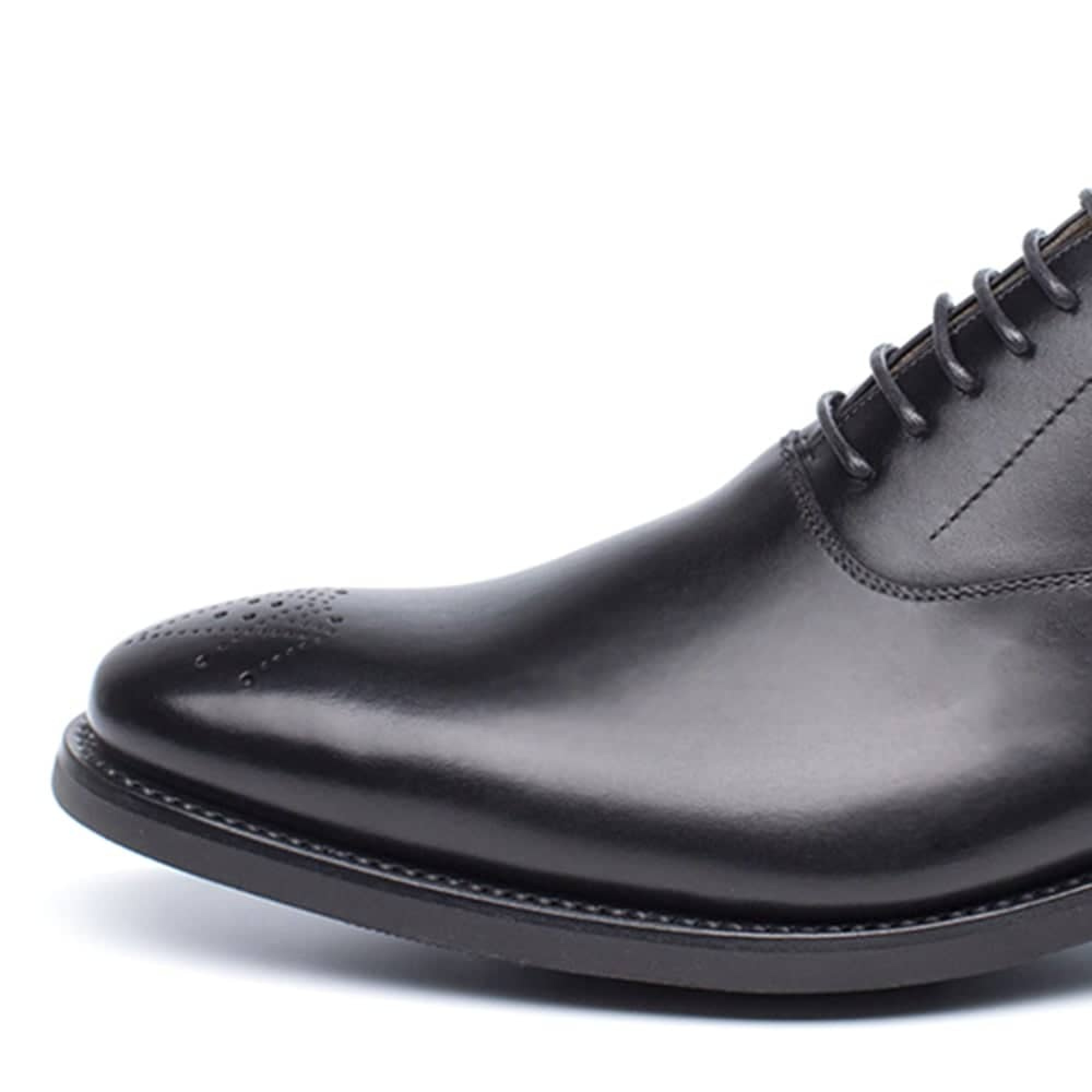 Wendy - Chaussures richelieu fleuri homme - cuir noir - Maison Hardrige