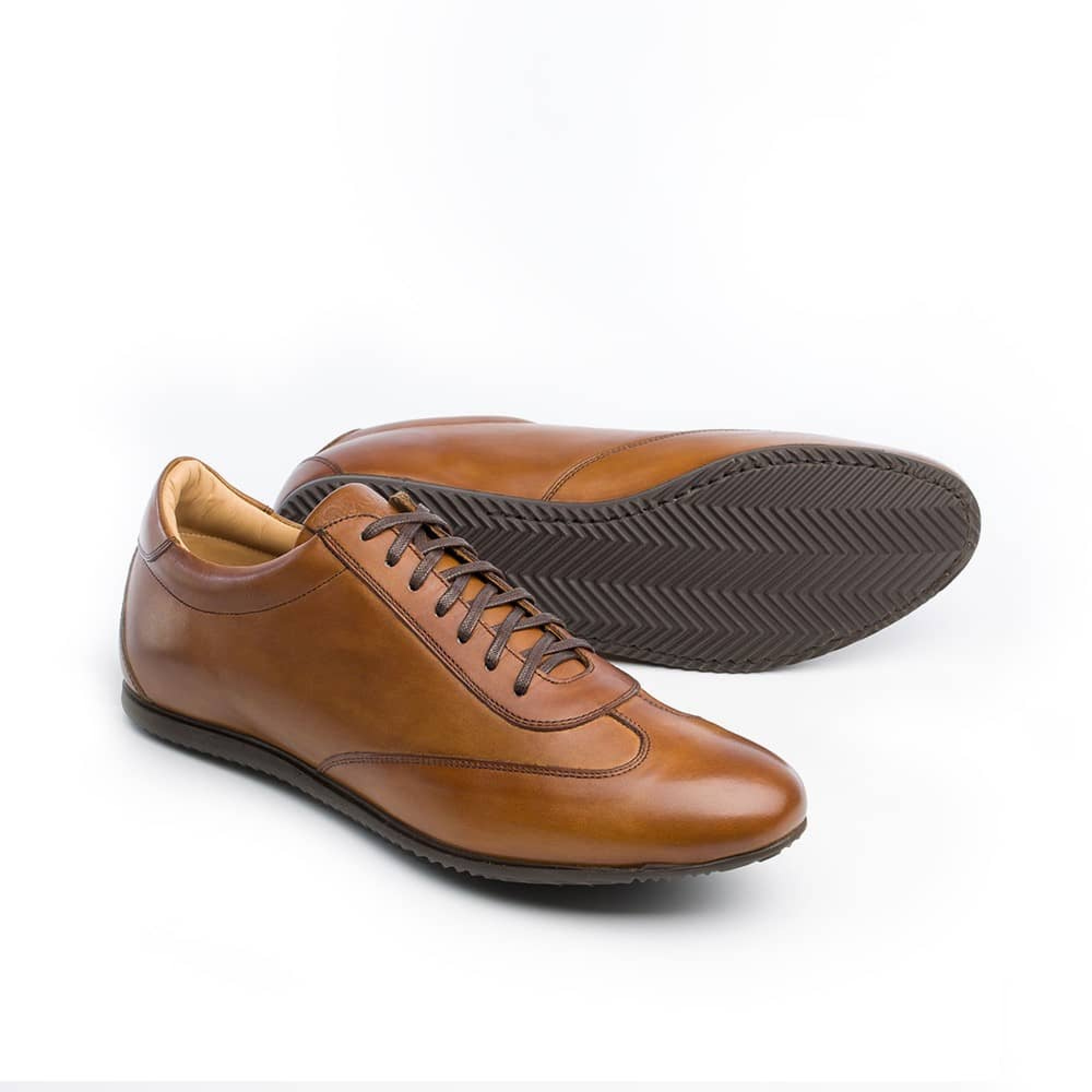 Racer - Sneakers vintage pour homme - cuir gold - cousu bolognais